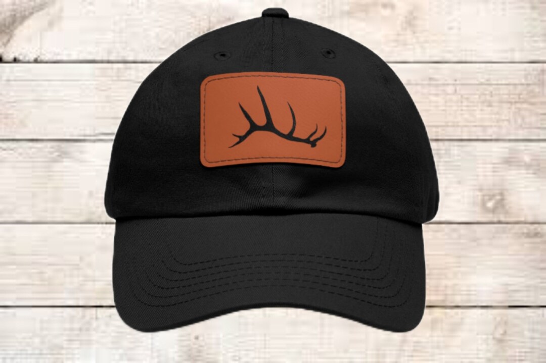 Elk Antler Hat: Hunting Cap With Faux Leather Patch - Etsy