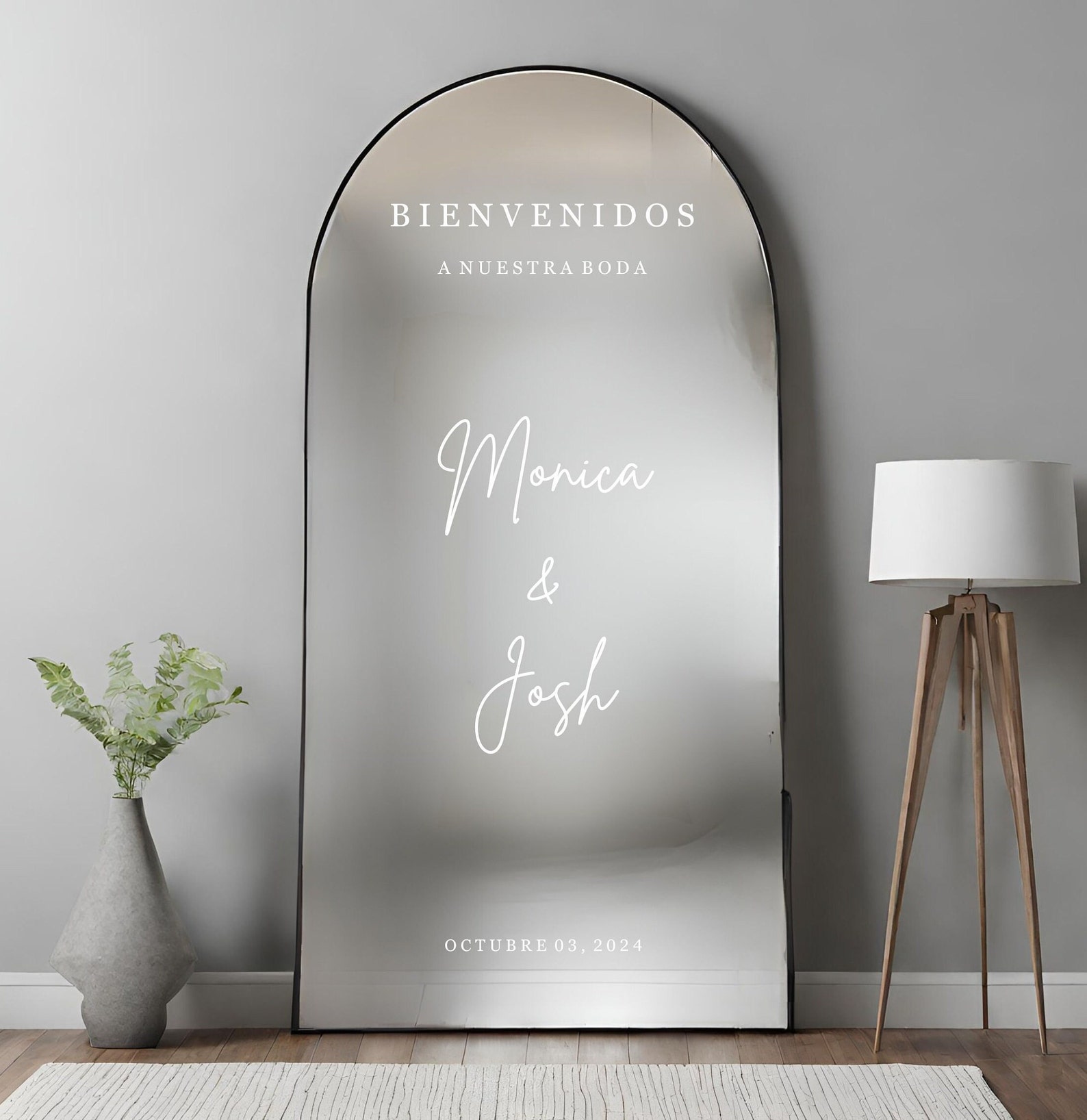 Bienvenidos A Nuestra Boda Welcome to Our Wedding Mirror Decal - Etsy