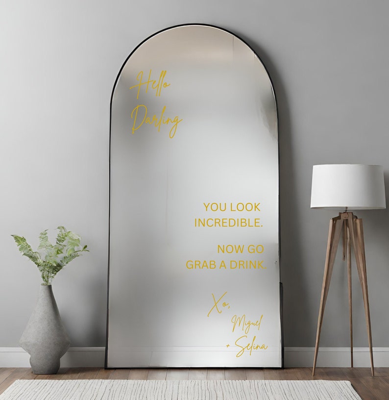 Hello Darling You Look Incredible Wedding Mirror Decal - Etsy