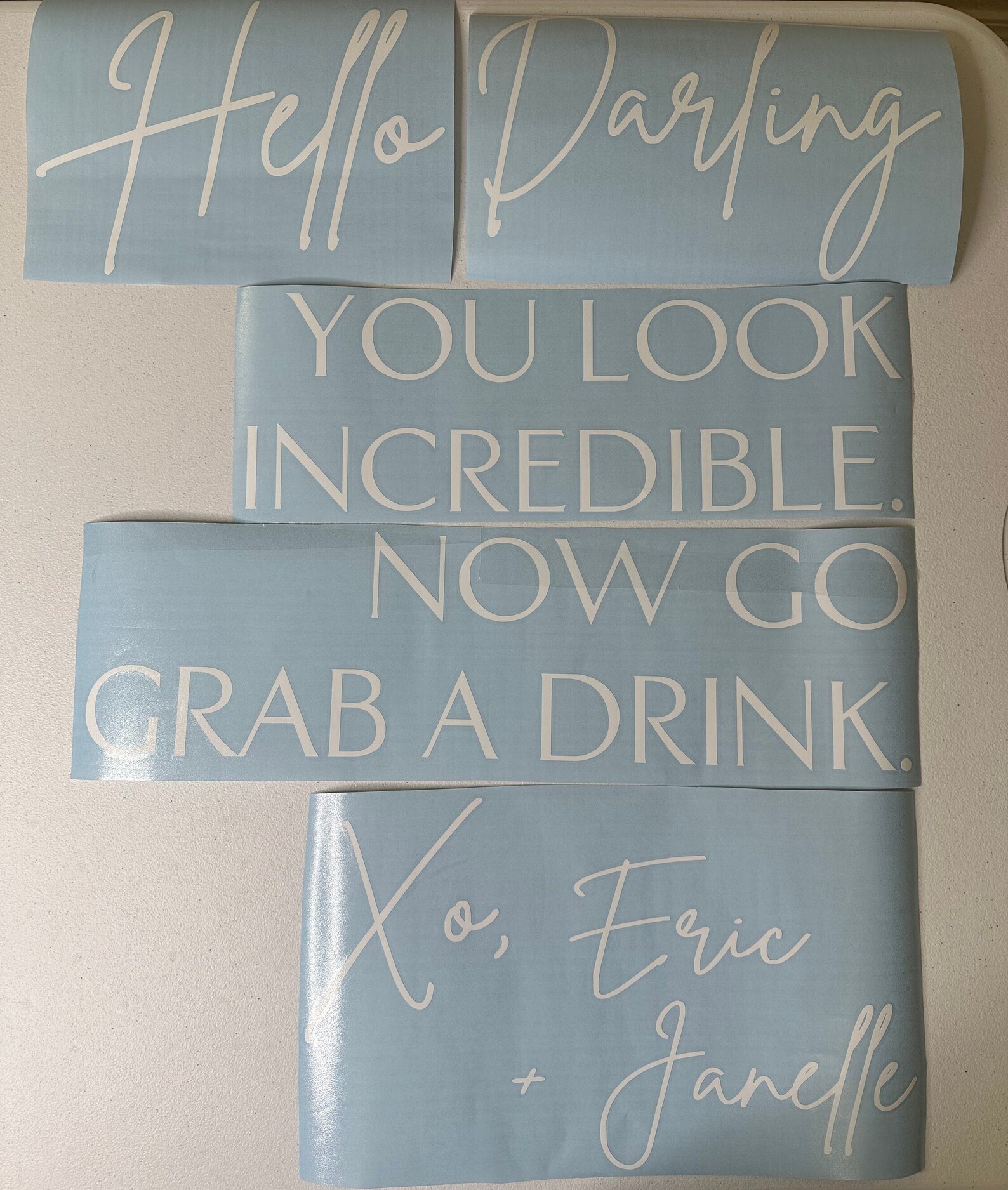 Hello Darling You Look Incredible Wedding Mirror Decal - Etsy