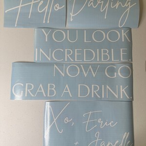 Hello Darling You Look Incredible Wedding Mirror Decal - Etsy