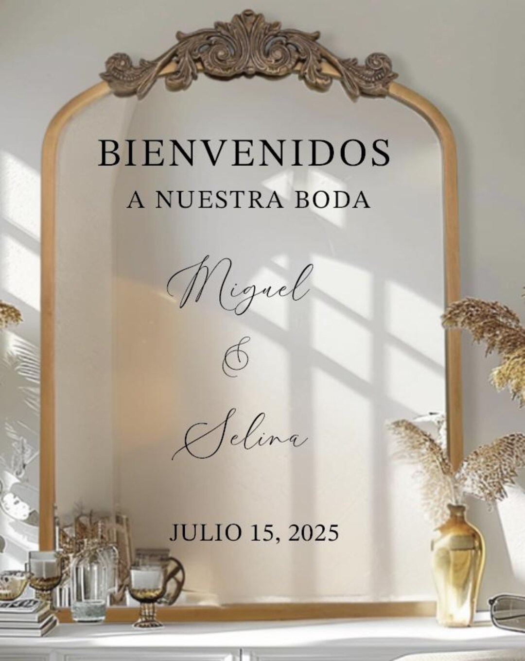 Bienvenidos A Nuestra Boda Welcome to Our Wedding Mirror Decal Spanish ...