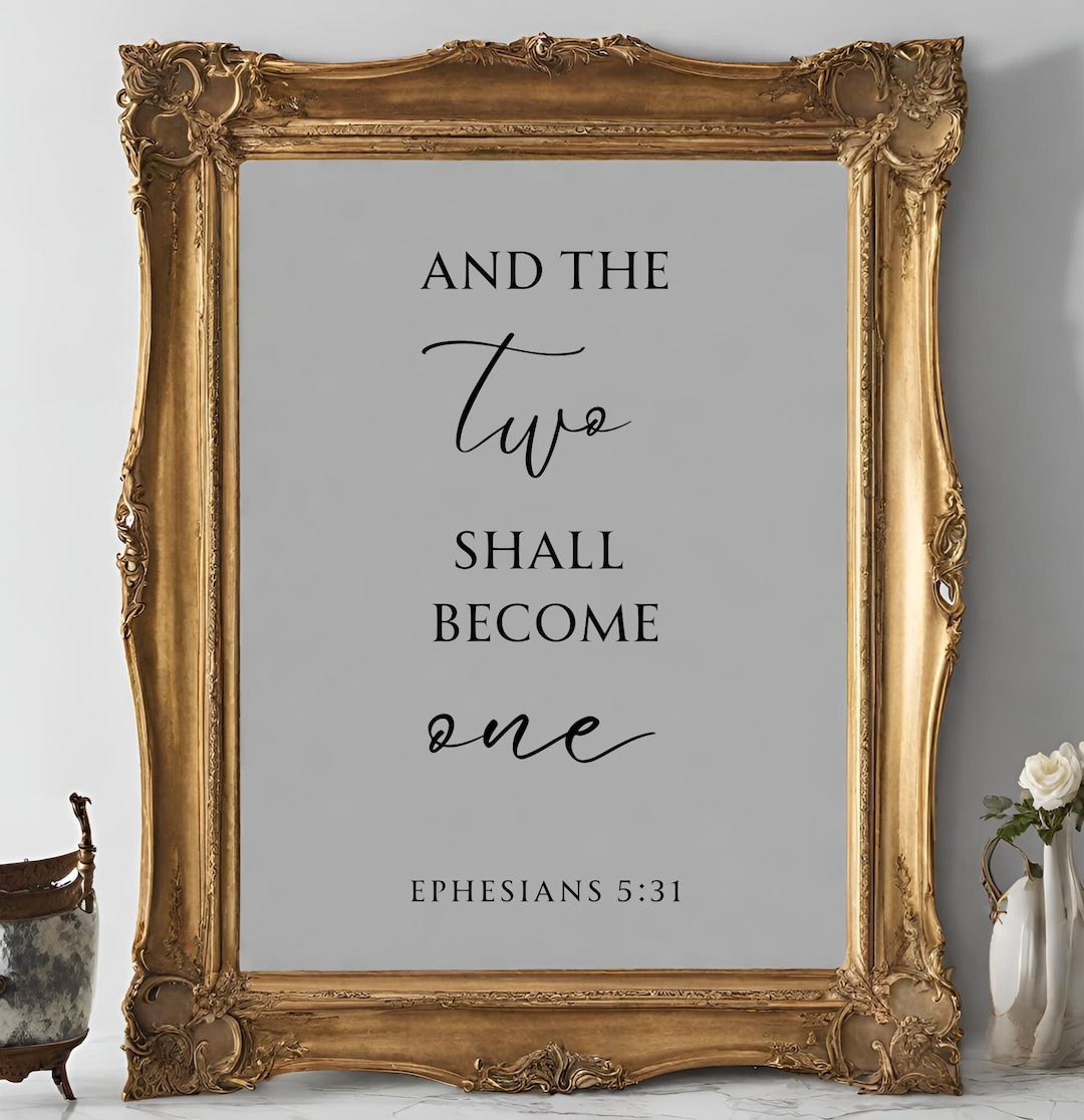 The Two Shall Become One Bible Wedding Mirror Decal - Etsy