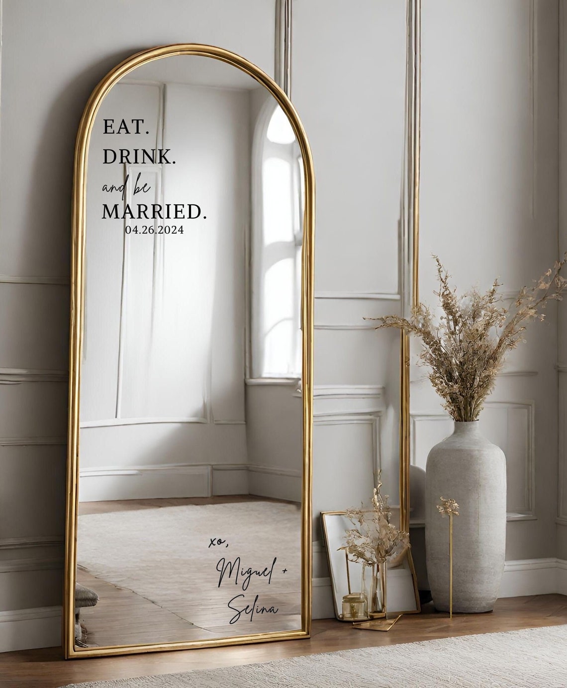 Eat Drink and Be Married Wedding Mirror Decal - Etsy