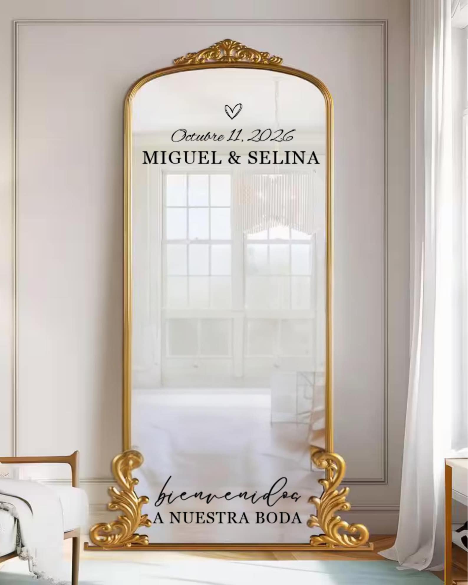 Bienvenidos a Nuestra Boda Wedding Mirror Decal. Spanish Bilingual ...