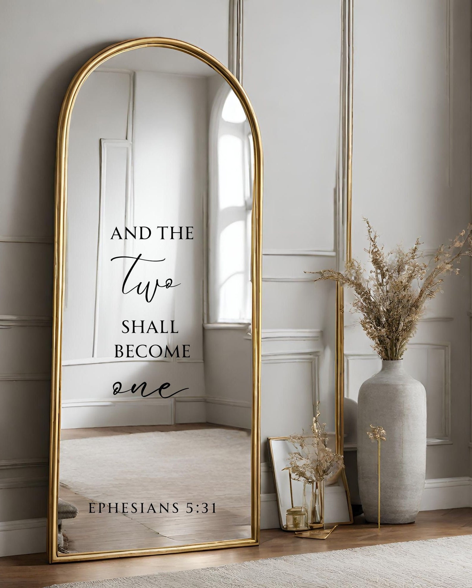 The Two Shall Become One Bible Wedding Mirror Decal - Etsy