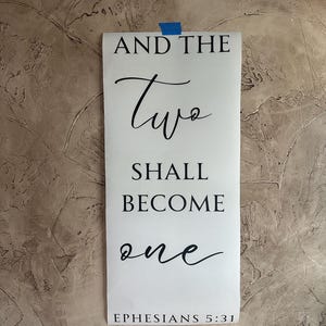 The Two Shall Become One Bible Wedding Mirror Decal - Etsy