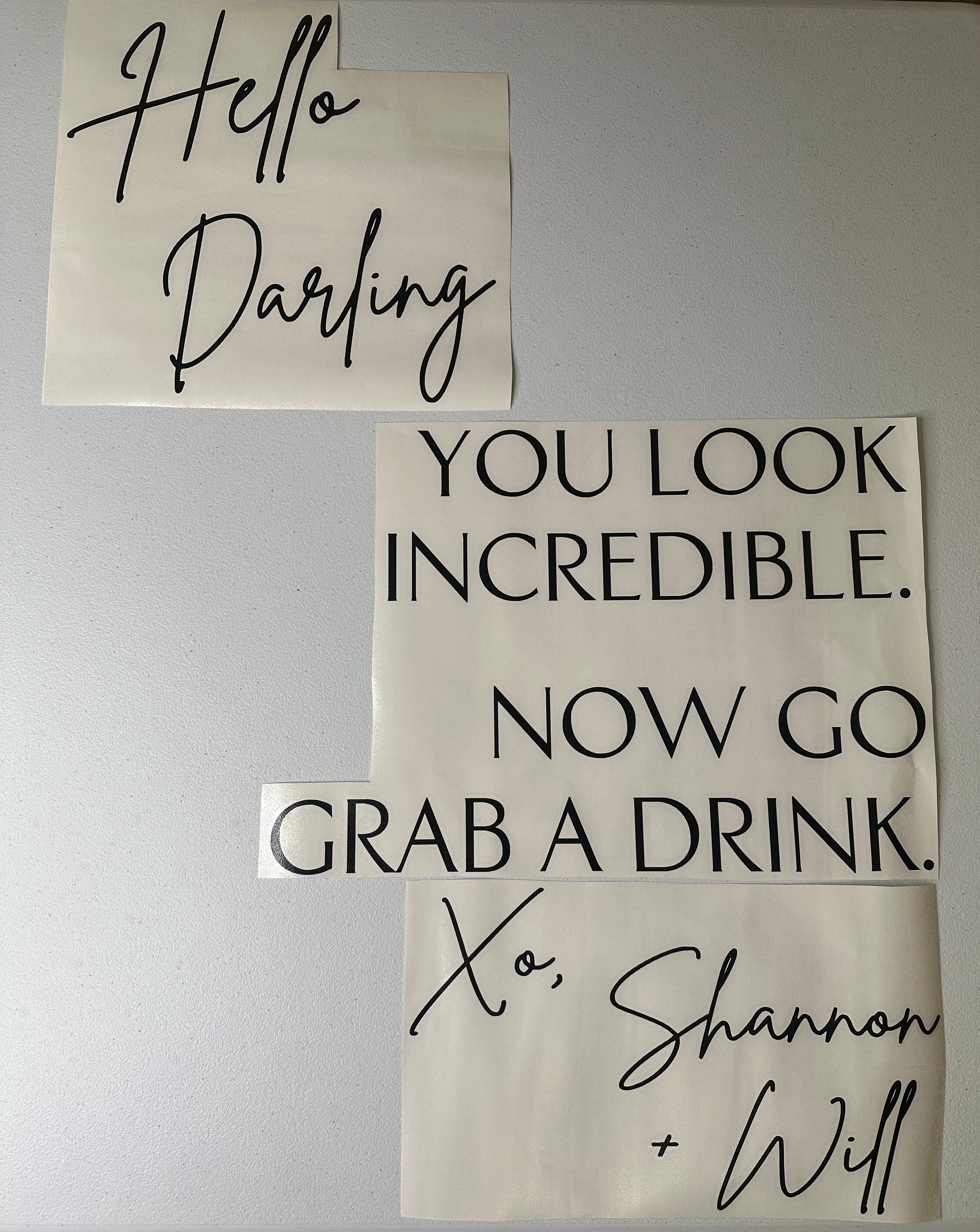 Hello Darling You Look Incredible Wedding Mirror Decal - Etsy