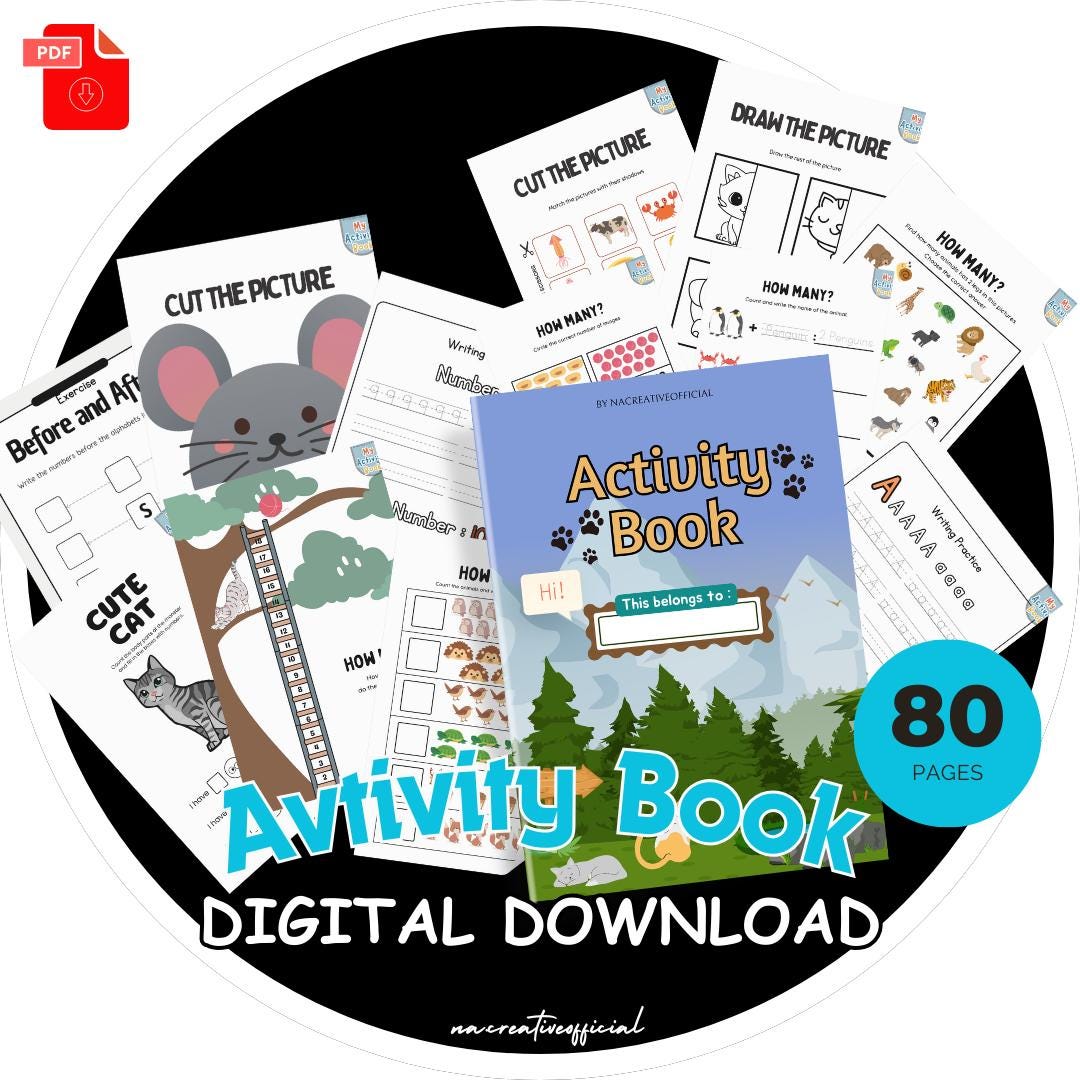 Animal Activity Book for Preschool and Kindergarten | A–Z and 1–10 ...