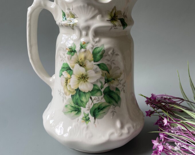 Beautiful Vintage JAMES KENT Water Jug / Old Foley Pattern / Green ...