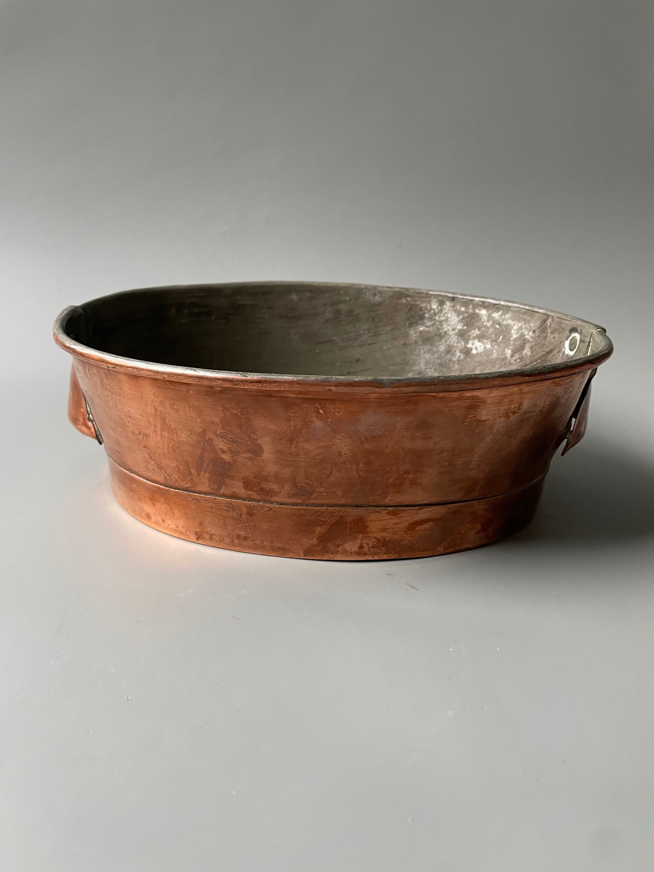Antique Copper Bowl With Handlles / Fruit Tray / Handmade Vintage ...