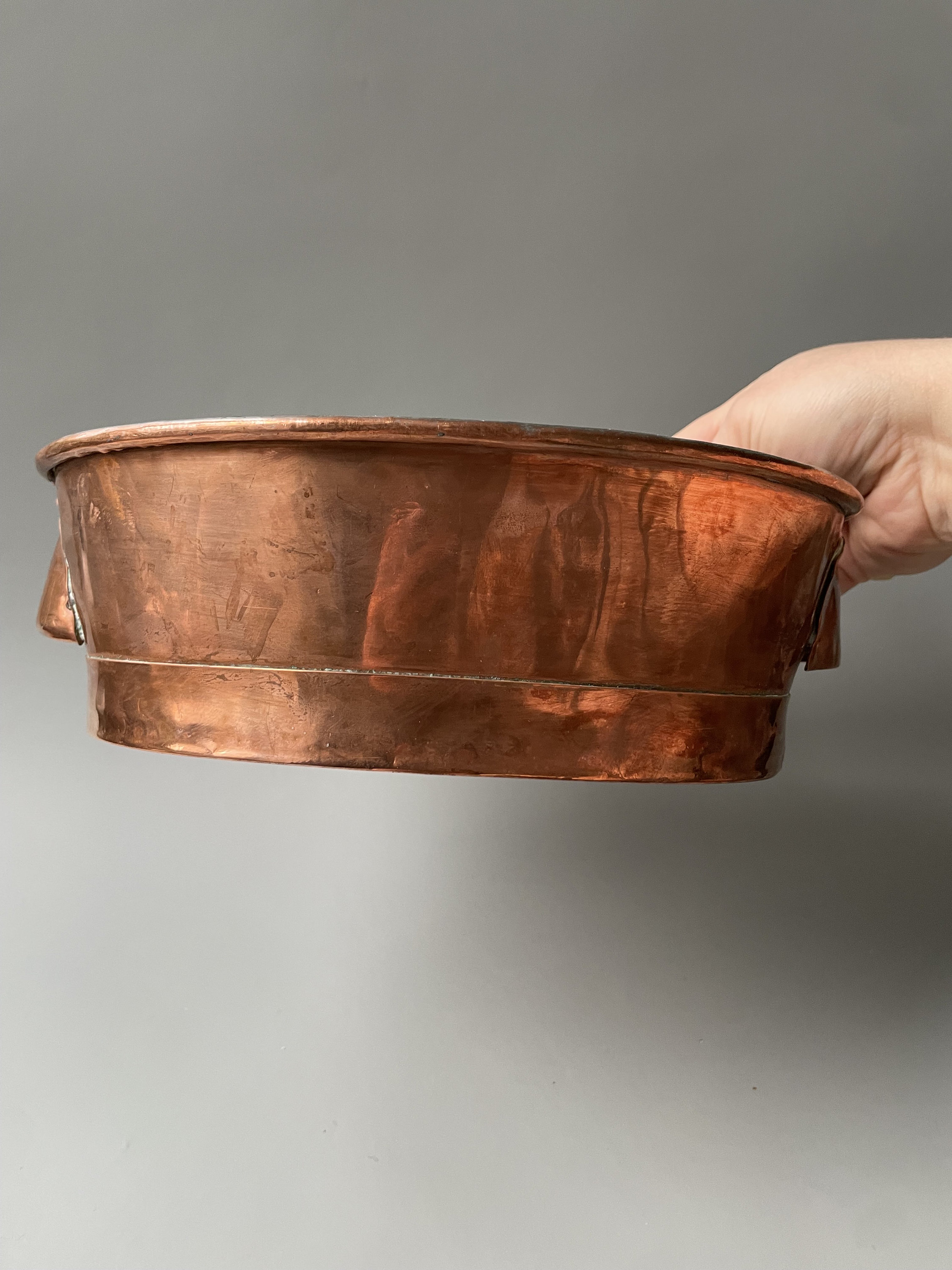 Antique Copper Bowl With Handlles / Fruit Tray / Handmade Vintage ...