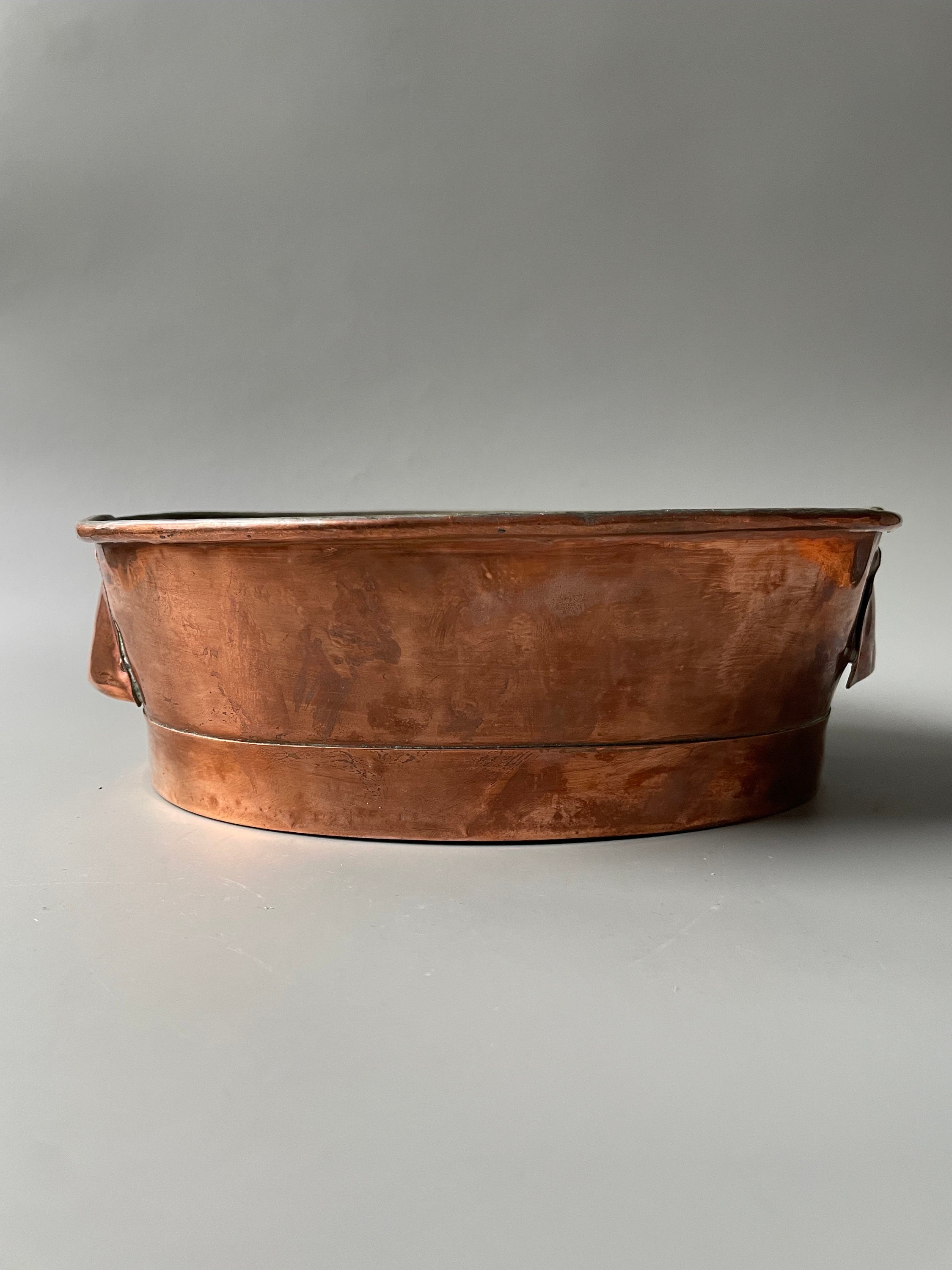 Antique Copper Bowl With Handlles / Fruit Tray / Handmade Vintage ...