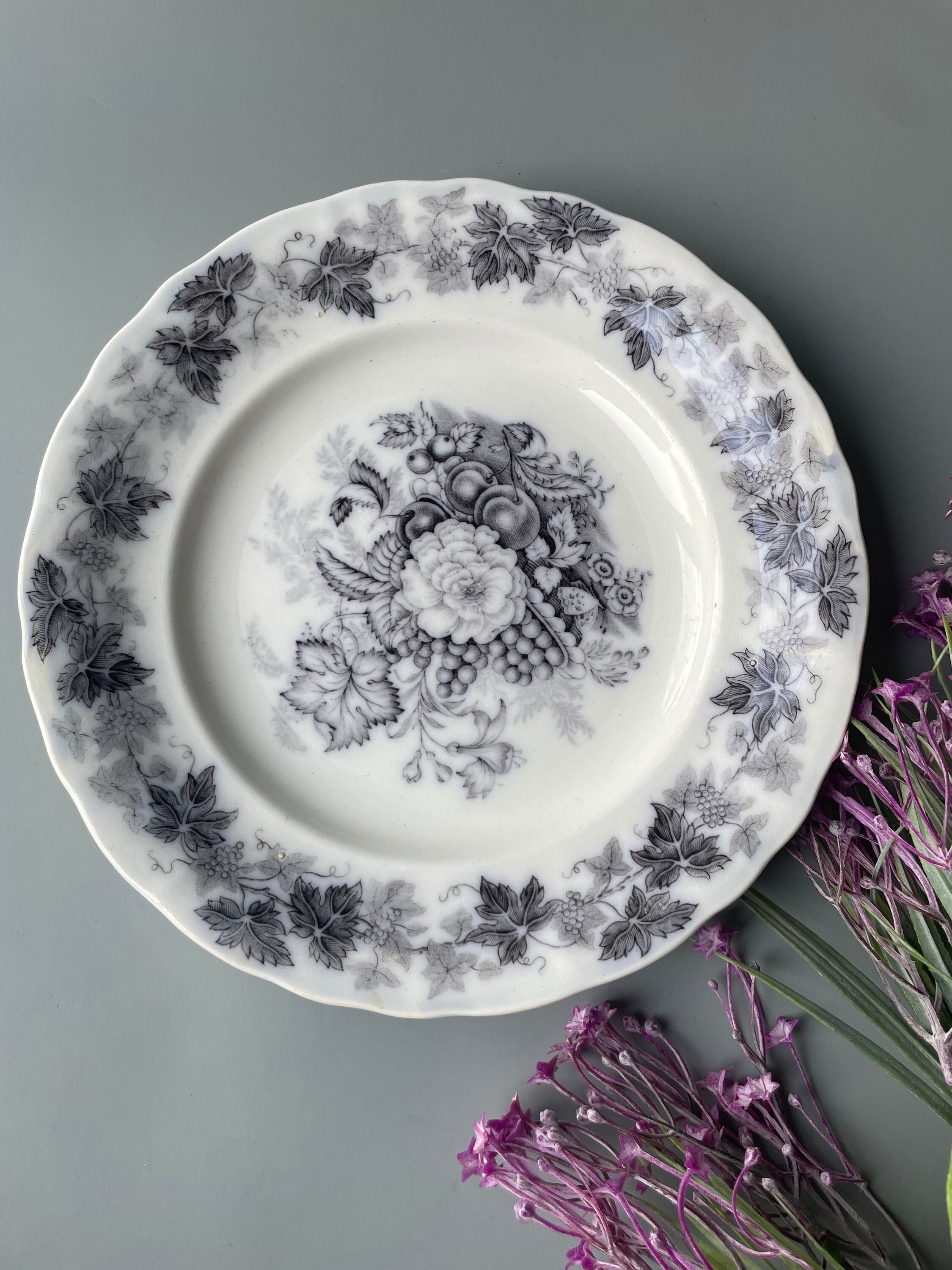 Antique 1890s RÖRSTRAND Porcelain Plate / MULBERRY Pattern 1957-1907 ...