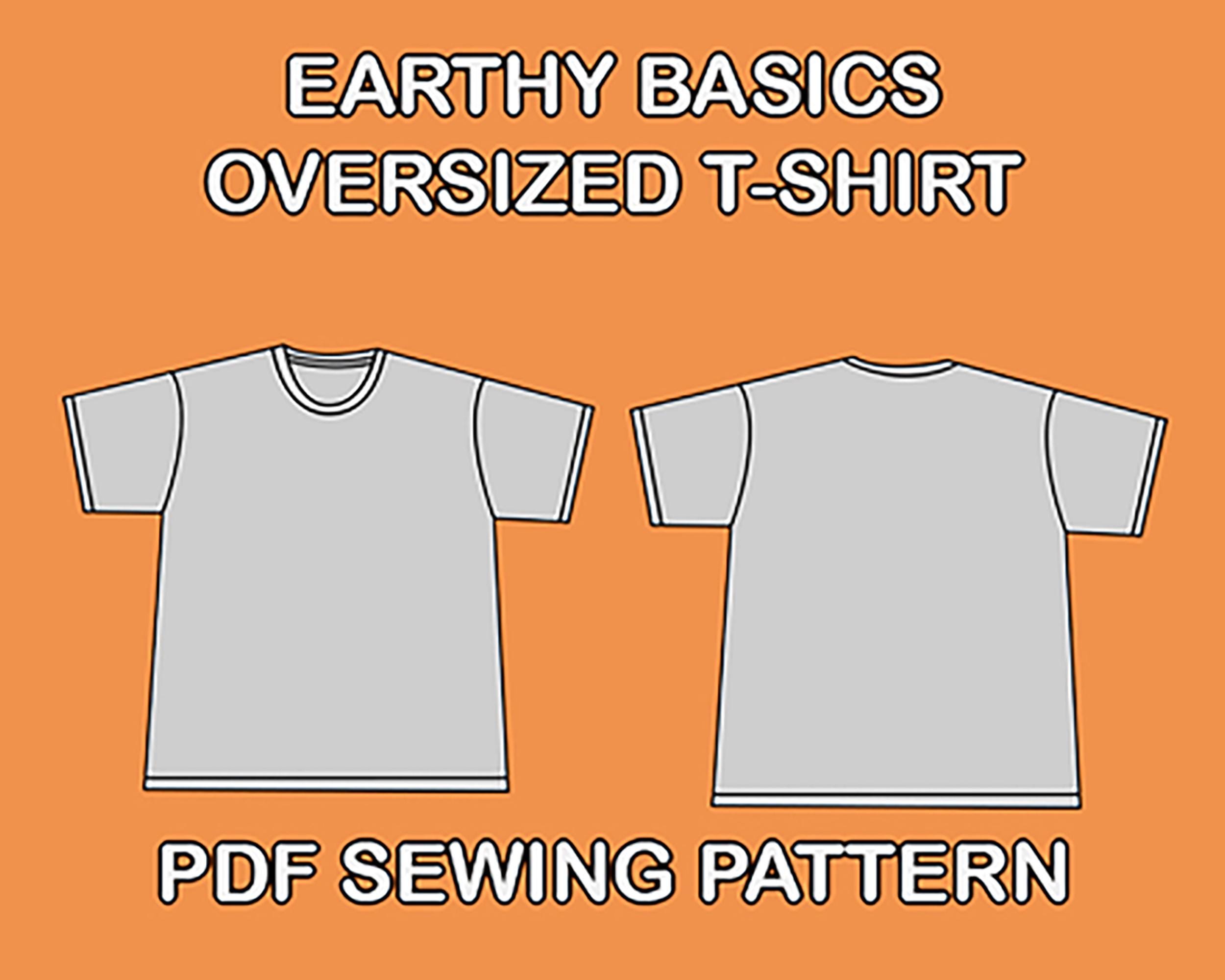 Oversized T-shirt Sewing Pattern S-XXL, Streetwear Unisex T-shirt ...