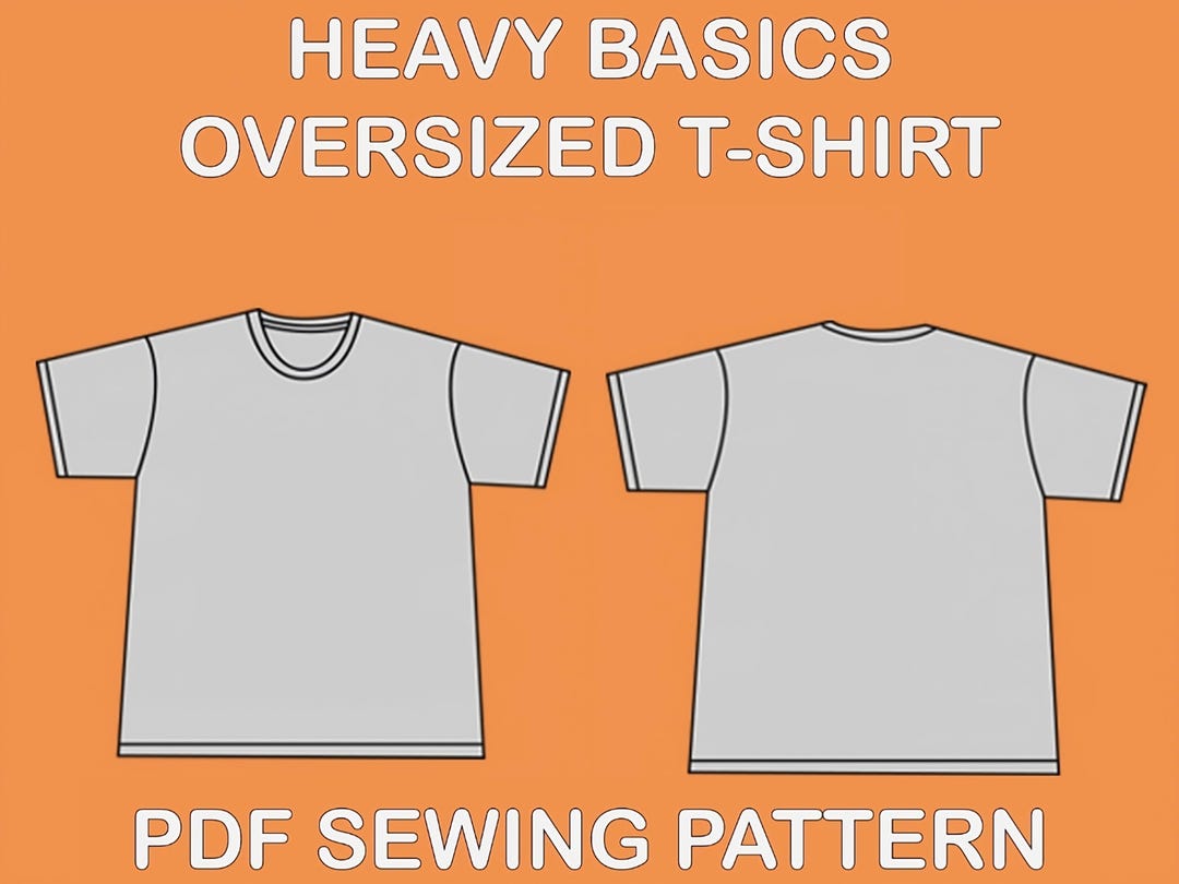 Oversized T-shirt Sewing Pattern S-XXL, Streetwear Unisex T-shirt ...