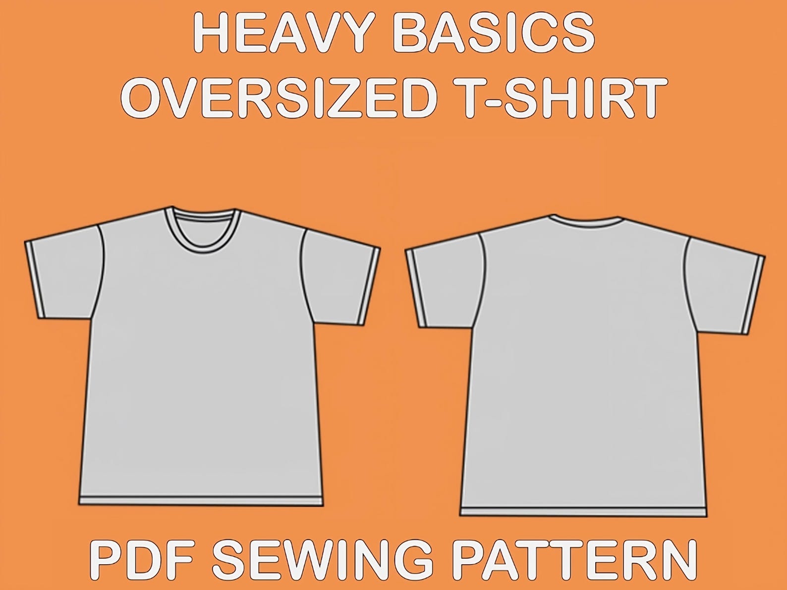 Oversized T-shirt Sewing Pattern S-XXL, Streetwear Unisex T-shirt ...