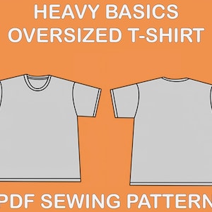 Oversized T-shirt Sewing Pattern S-XXL, Streetwear Unisex T-shirt ...