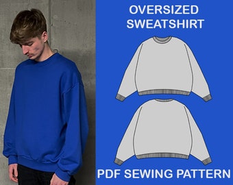 Oversized Hoodie PDF Sewing Pattern, Custom Hoodie Design, DIY Hoodie ...