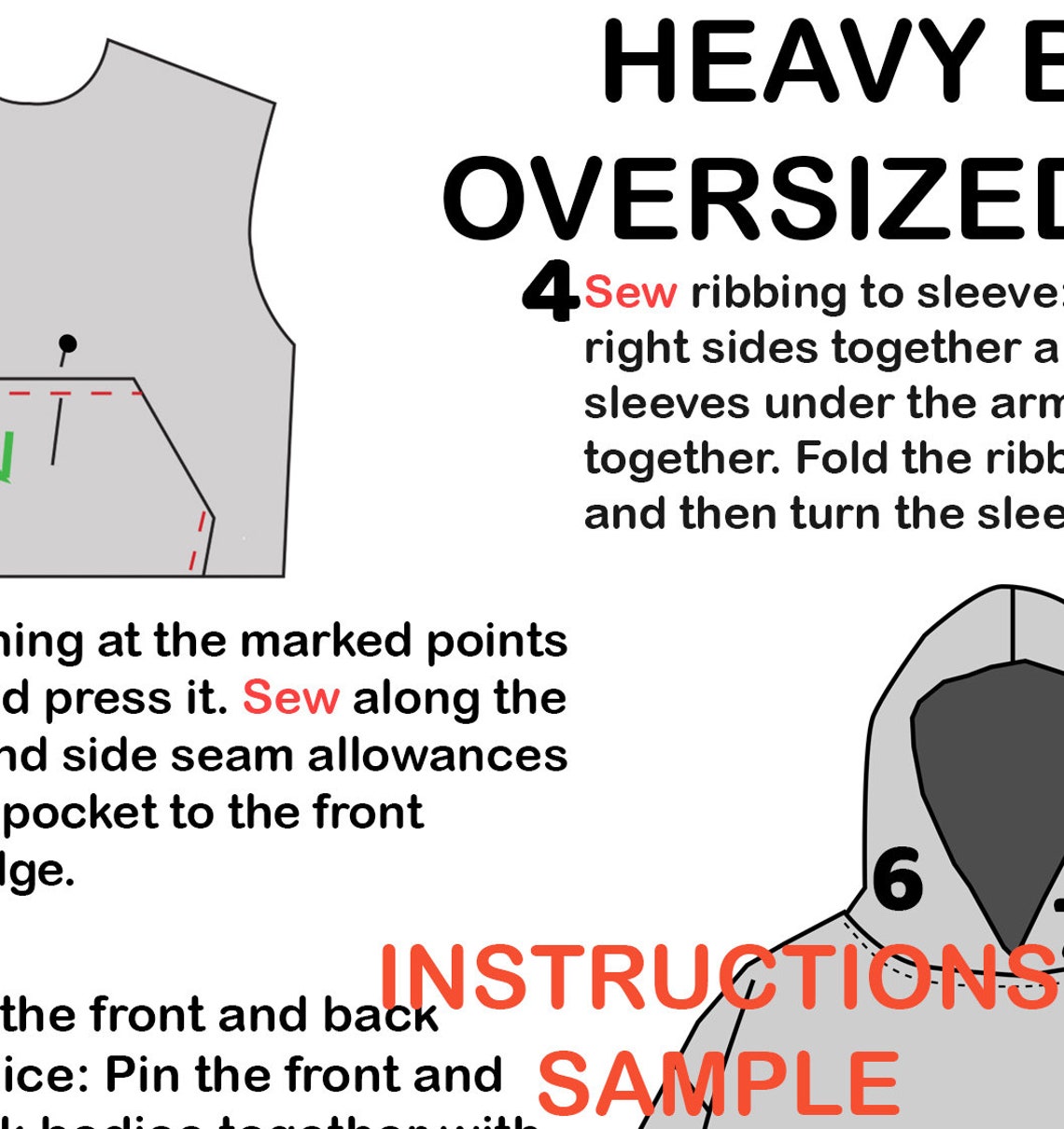 Oversized Hoodie PDF Sewing Pattern Custom Hoodie Design DIY - Etsy Canada