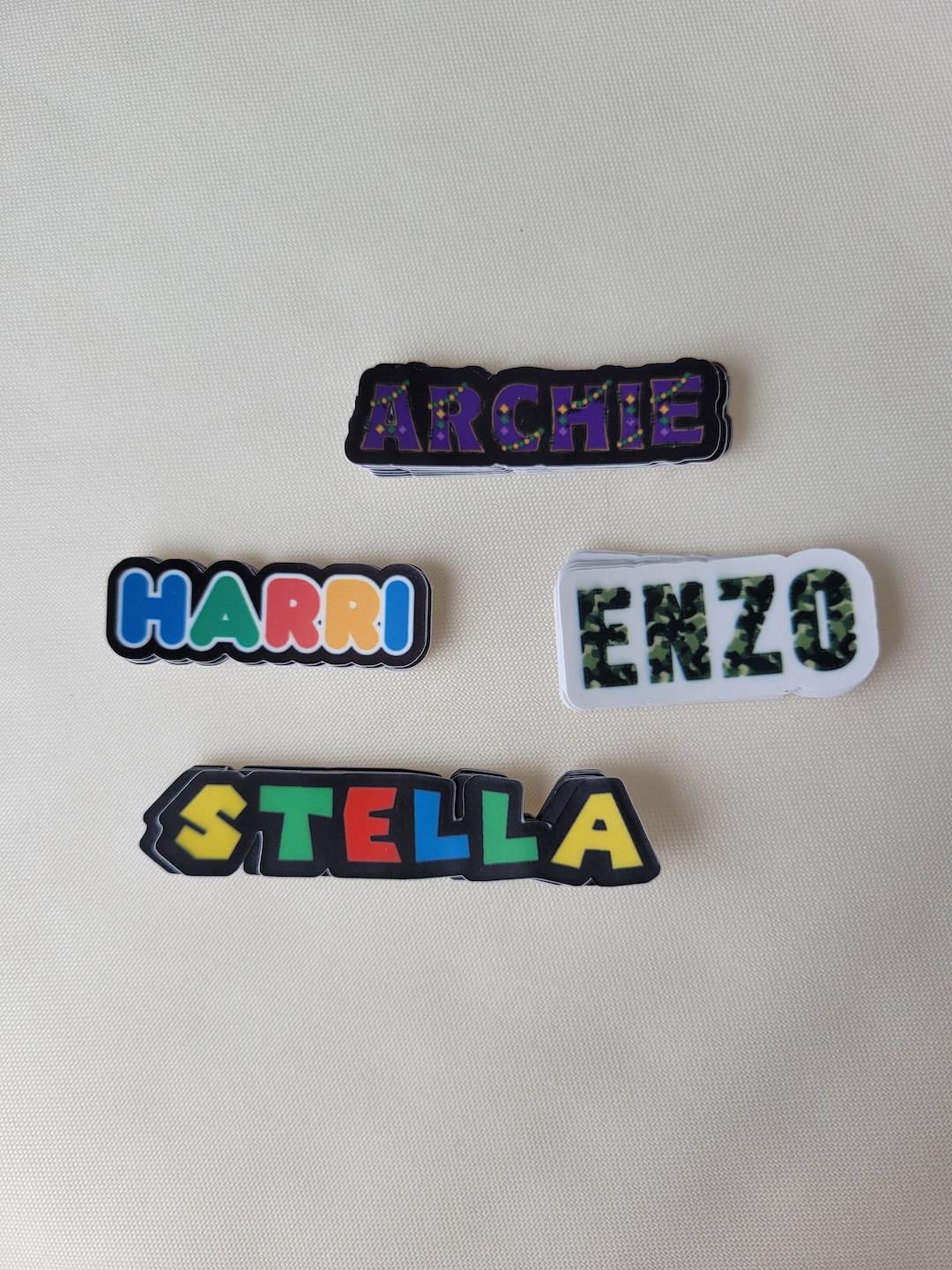 Custom Waterproof Vinyl Name Stickers Set, Kids Name Stickers, Lunchbox ...