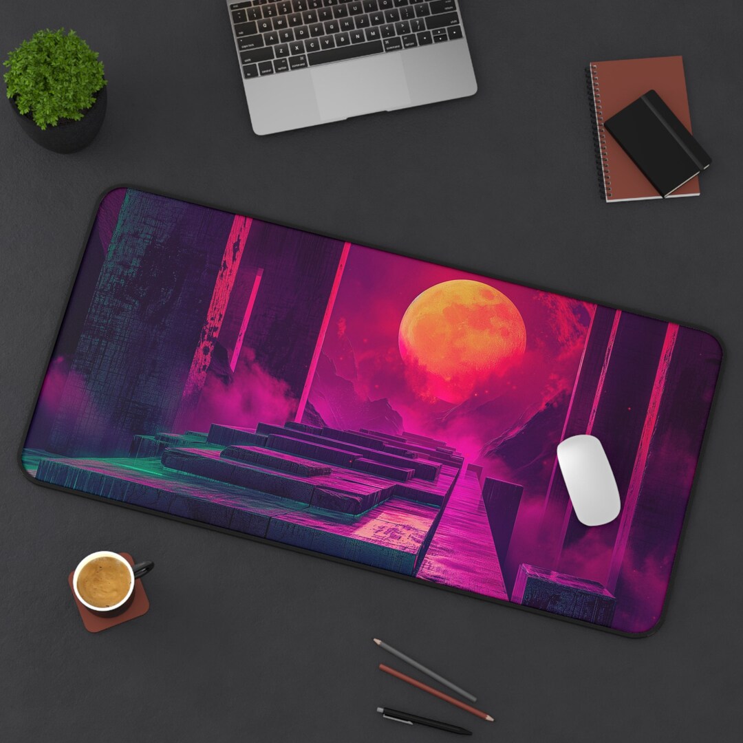 Vaporwave Mousepad Synthwave Deskmat XL, Vaporwave Computer Mat Cyber ...