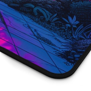 Pixel Art Deskmat Cyber Retro Mousepad Vaporwave Sunset, XL Track Pad ...