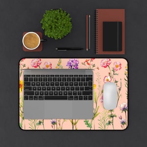 Cottagecore Mousepad Floral Desk Mat Vintage Pressed Flower Mouse Pad ...