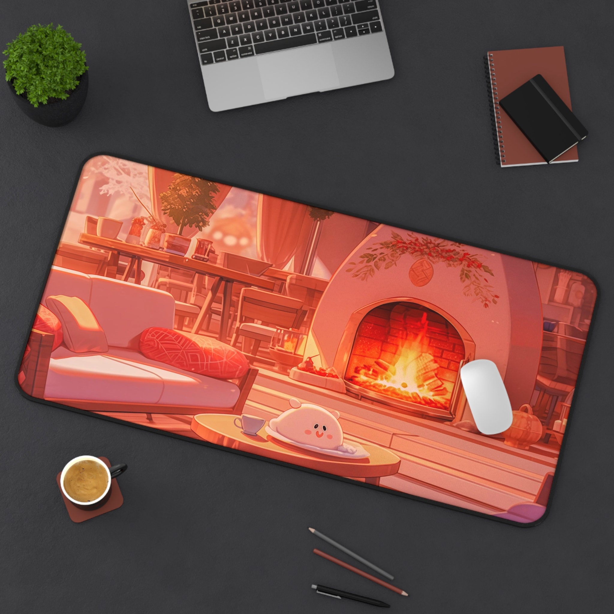 Kawaii Deskmat Cozy Gaming Decor, Cute Mouse Pad Anime Desk Pad, Long ...