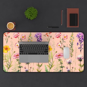 Cottagecore Mousepad Floral Desk Mat Vintage Pressed Flower Mouse Pad ...