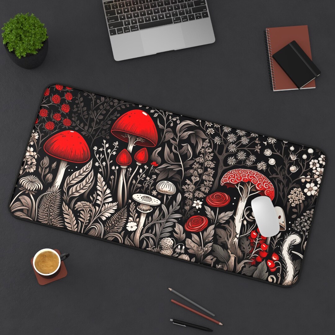 Gothic Desk Mat Mushroom, Dark Academia Accessories, Dark Cottagecore ...
