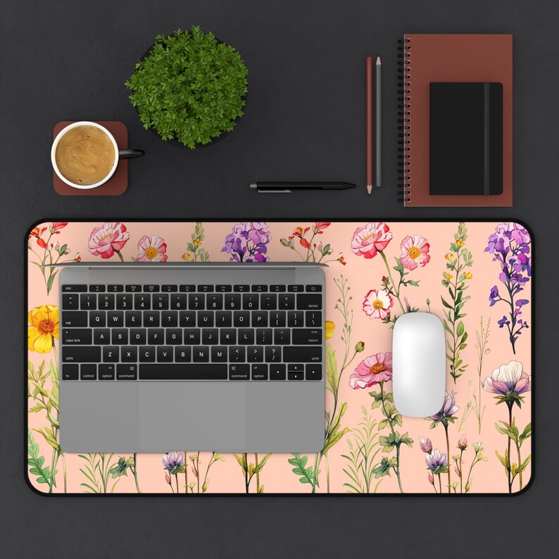 Cottagecore Mousepad Floral Desk Mat Vintage Pressed Flower Mouse Pad ...