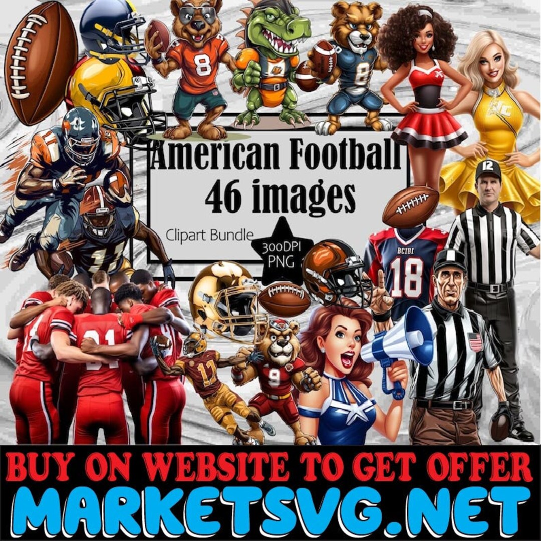 Football PNG Football Clipart Bundle Football Graphic - Etsy