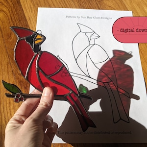 DIGITAL DOWNLOAD Cardinal Stained Glass Pattern - Etsy