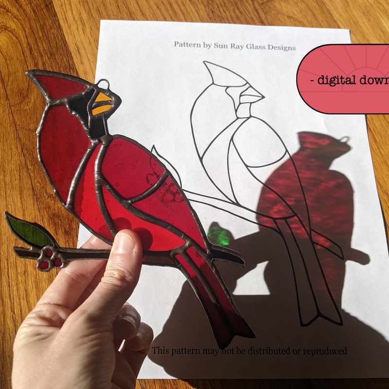 Stained Glass Cardinal Pattern - Etsy