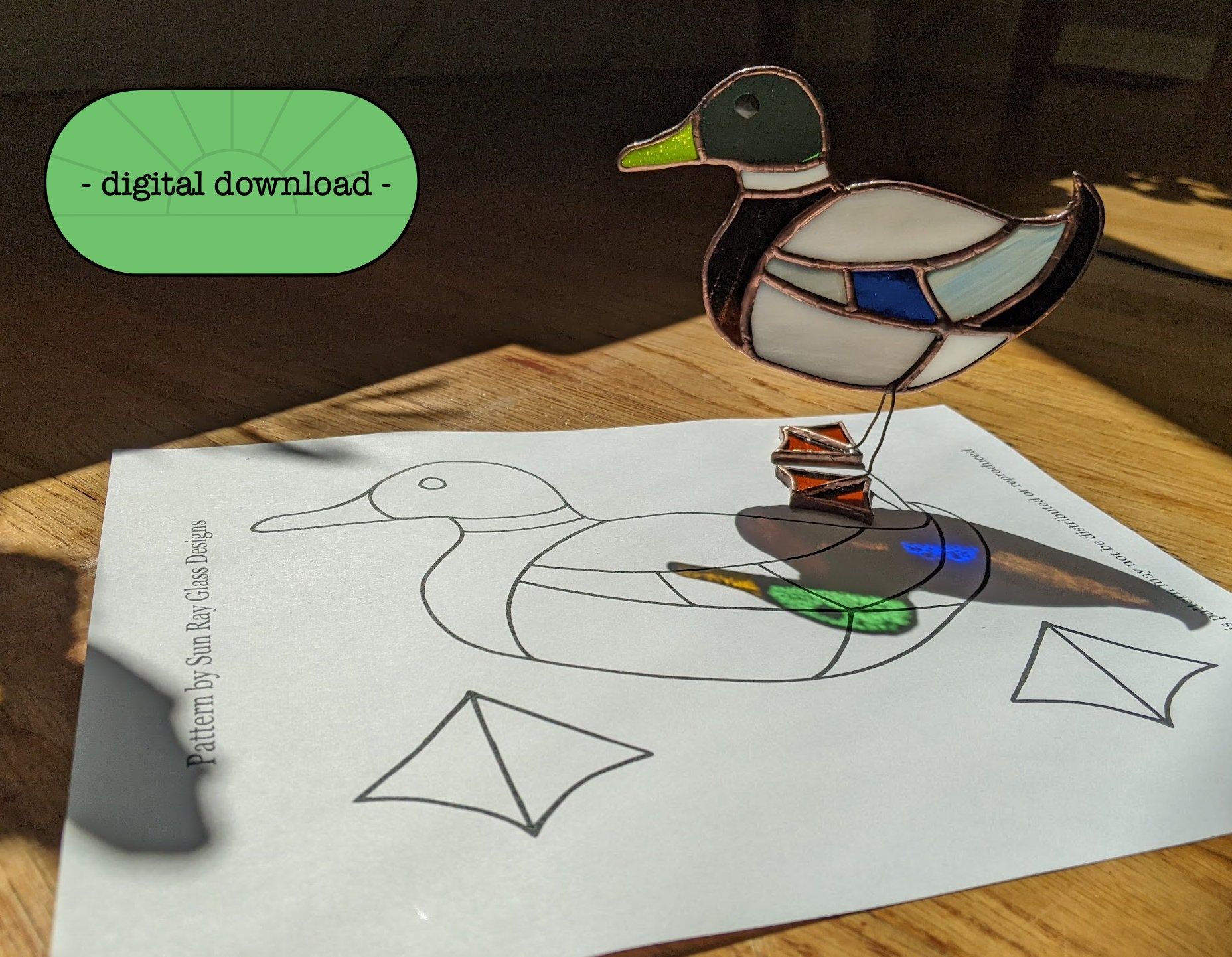 DIGITAL DOWNLOAD 3D Standing Duck Stained Glass Pattern - Etsy