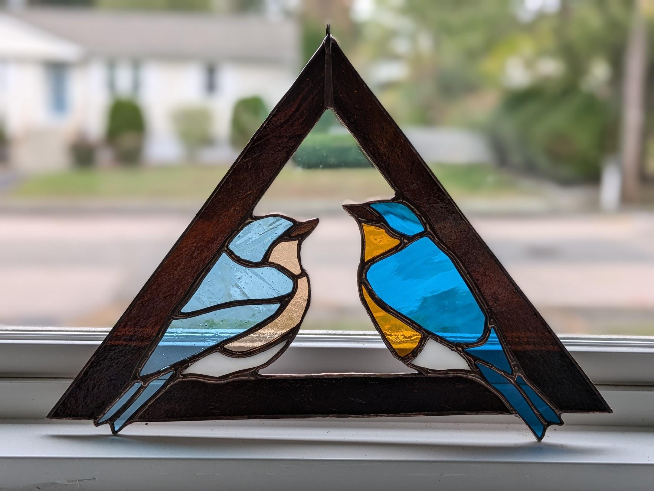 DIGITAL DOWNLOAD Bluebirds Stained Glass Pattern - Etsy