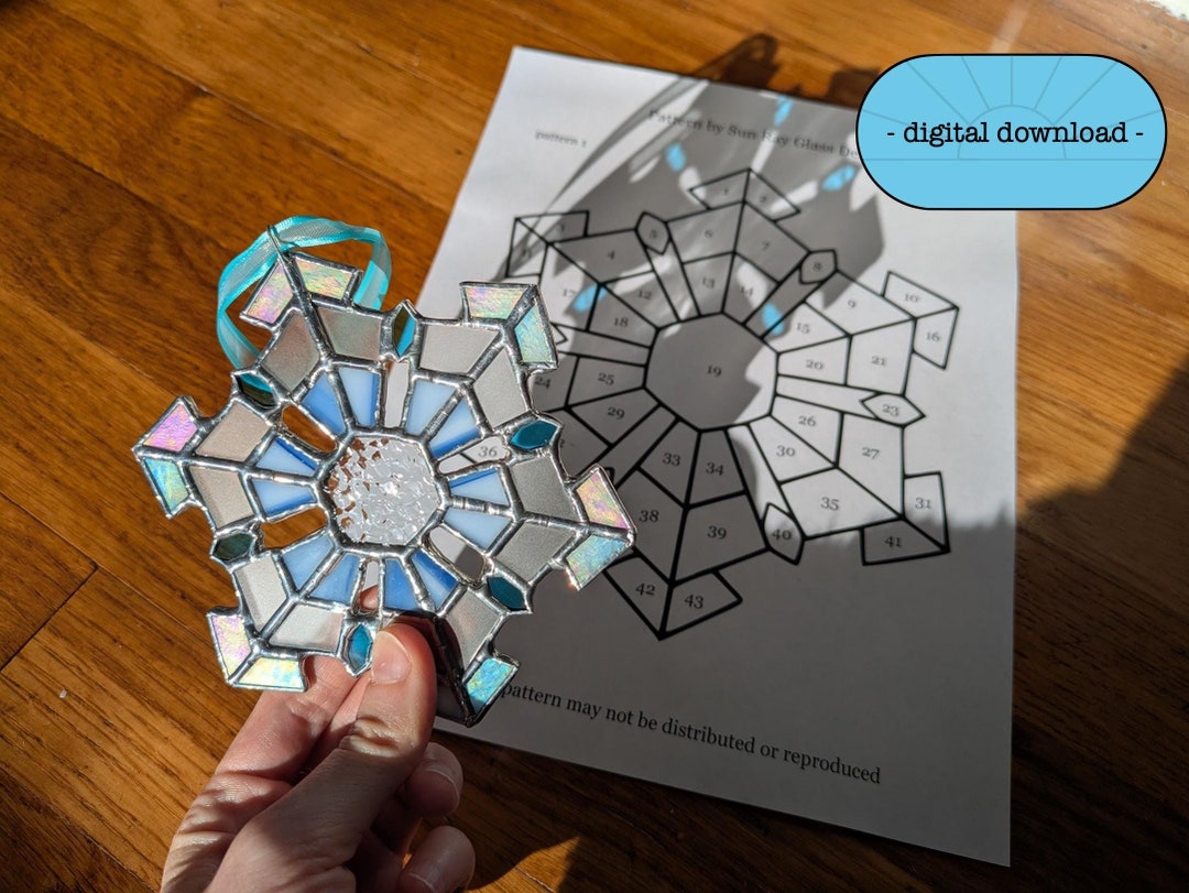 DIGITAL DOWNLOAD Snowflake Stained Glass Pattern 1 - Etsy