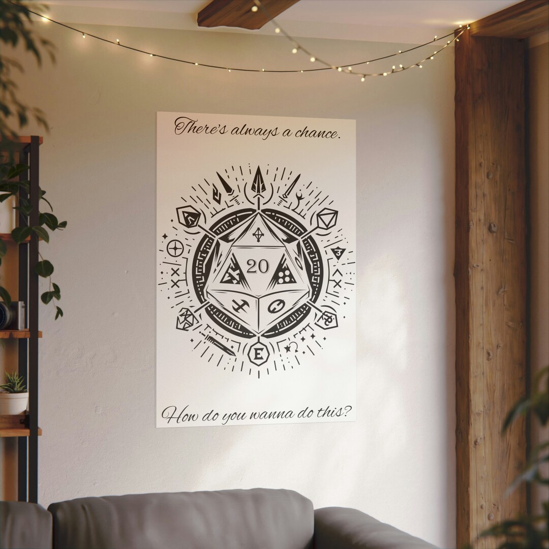 Magical D20 Canvas in White Various Sizes Available Perfect for Every ...
