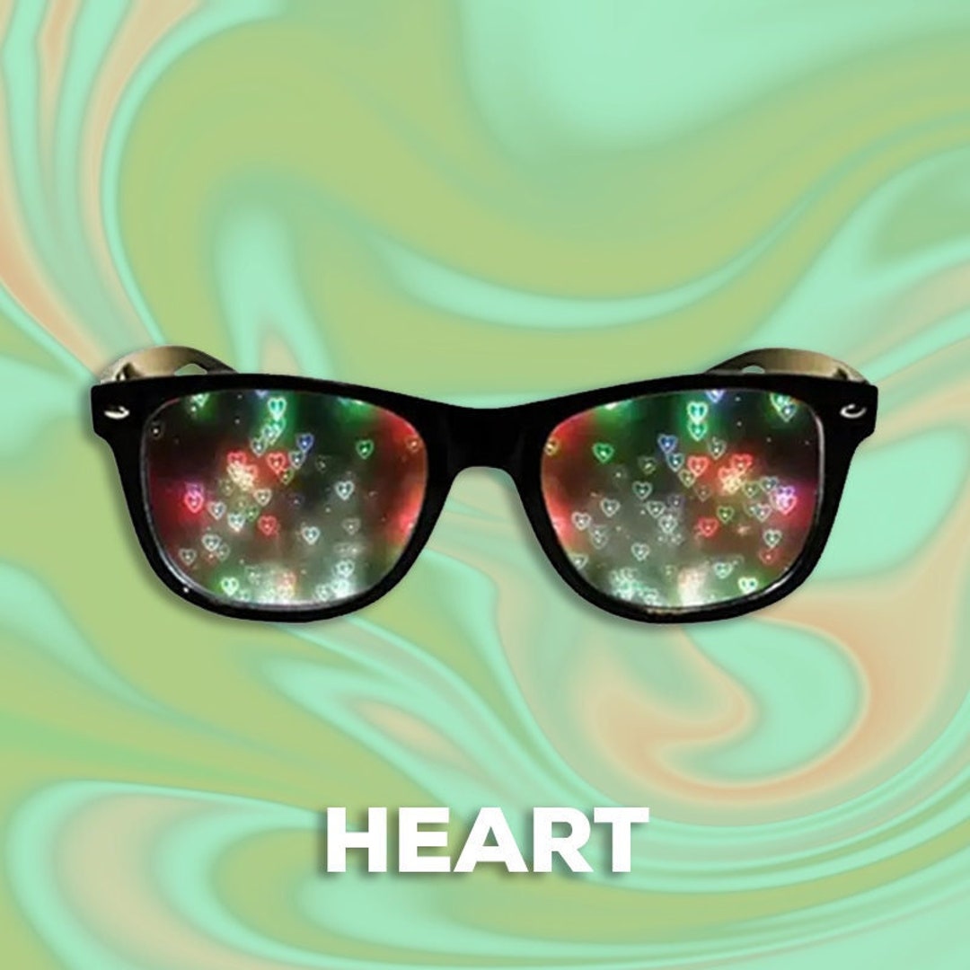 Raveframes Heart Diffraction Glasses clear & Dark Lens Rave - Etsy