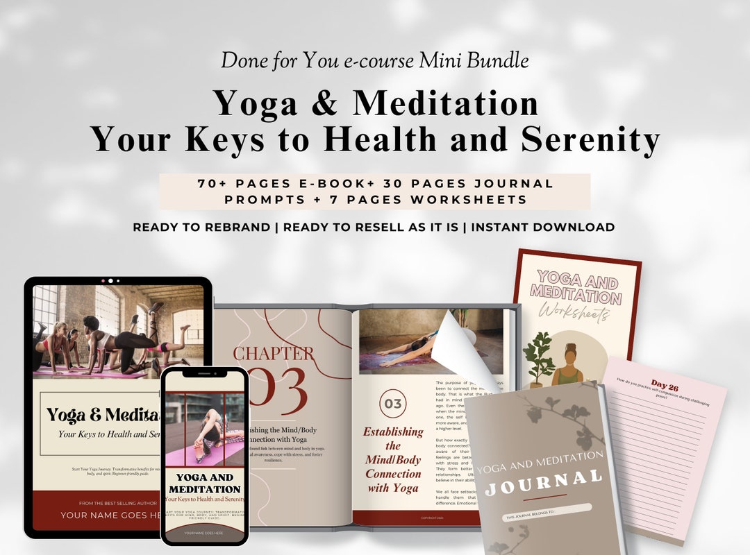 Yoga & Meditation Guide Mini Bundle Coaching Content Template Done for ...