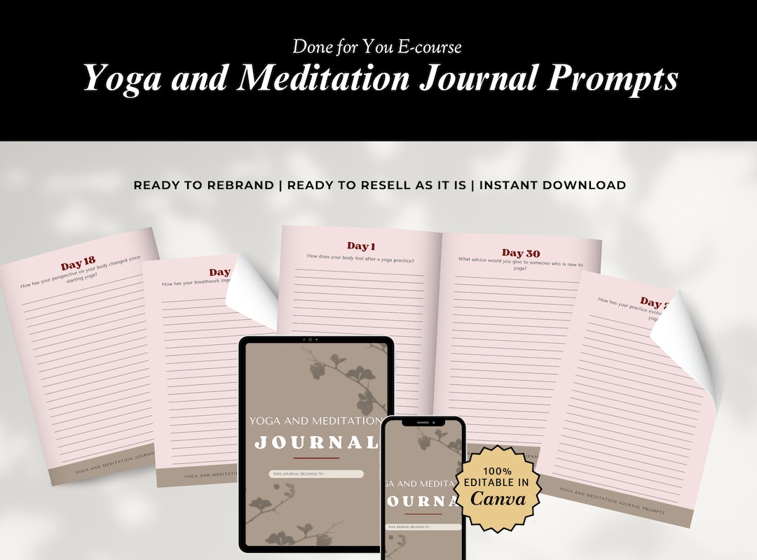 Yoga and Meditation Guide Journal Prompts | Done for You Coaching ...