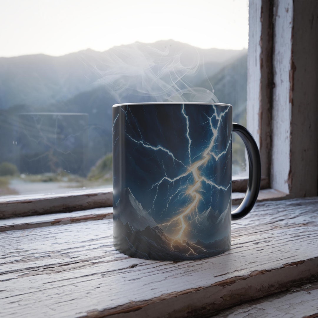 Frozen Lightning Bolt Color Morphing Mug, 11oz Ceramic Mugs, Heat ...