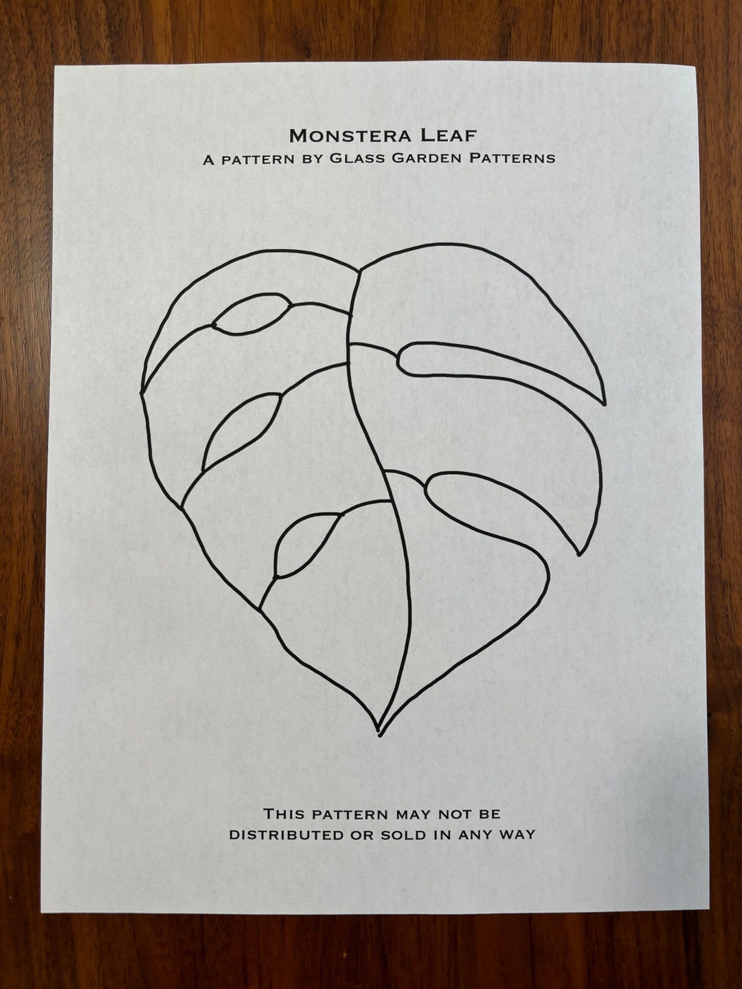 Monstera Leaf Stained Glass Pattern, Digital Download Pattern, DIY Stained Glass Art, Nature ...