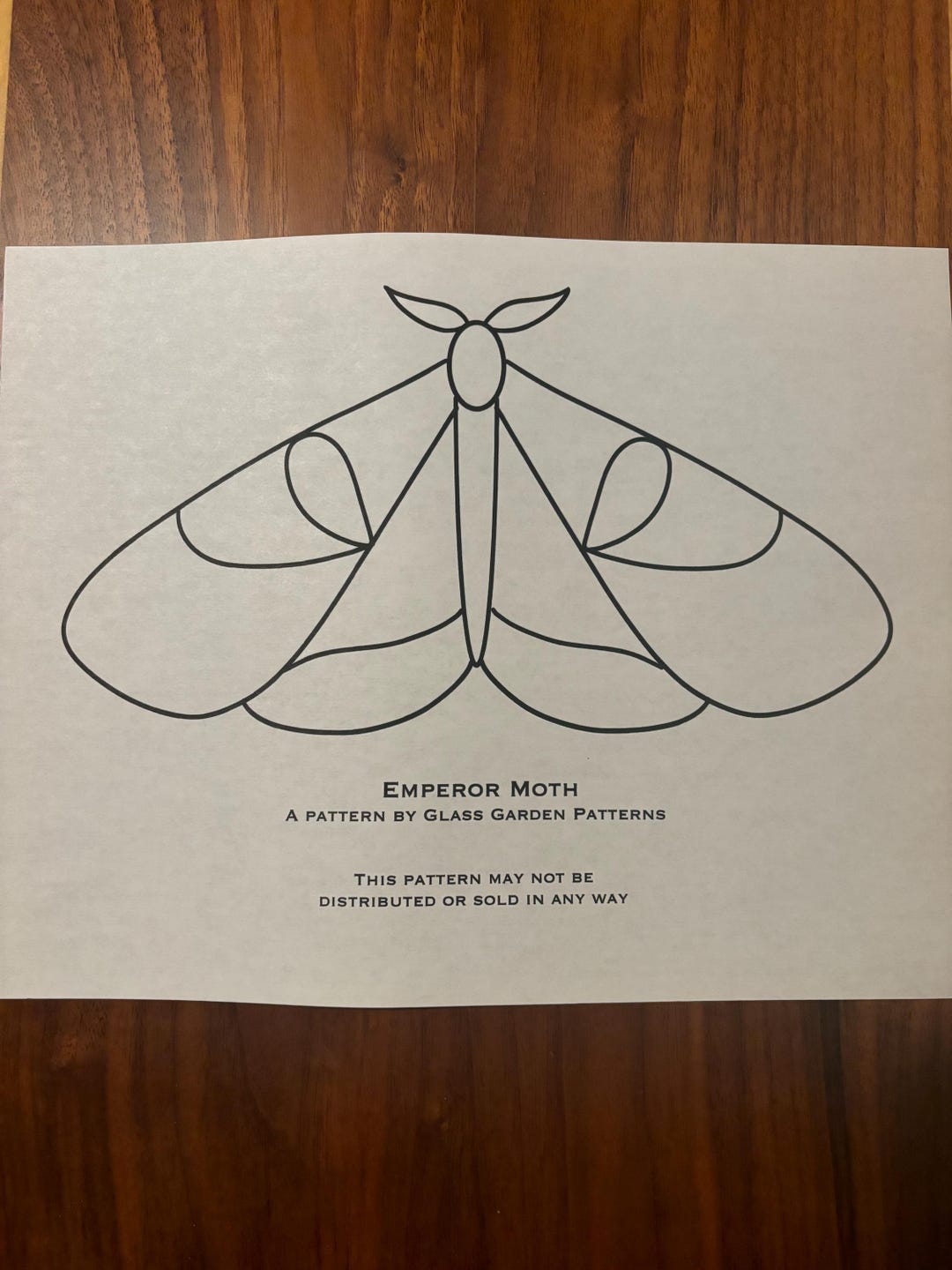 Emperor Moth Stained Glass Pattern, Digital Download Pattern, DIY ...