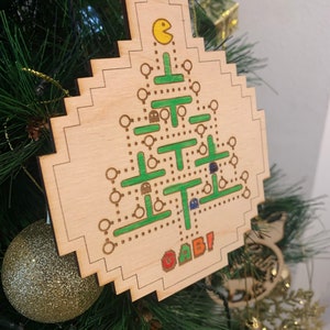 Christmas Laser Cut Files Retro Video Games, Pacman Balls Tree ...