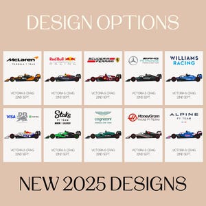 Custom F1 / Formula 1 / Racing Wedding Table Names / Table Numbers ...