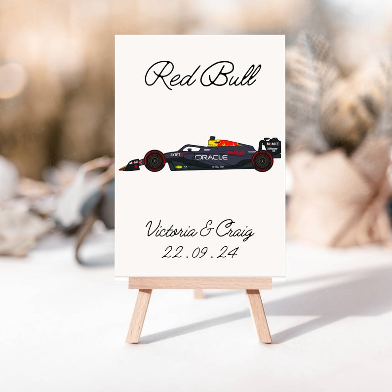 Custom F1 / Formula 1 / Racing Wedding Table Names / Table Numbers ...
