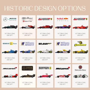 Custom F1 / Formula 1 / Racing Wedding Table Names / Table Numbers ...