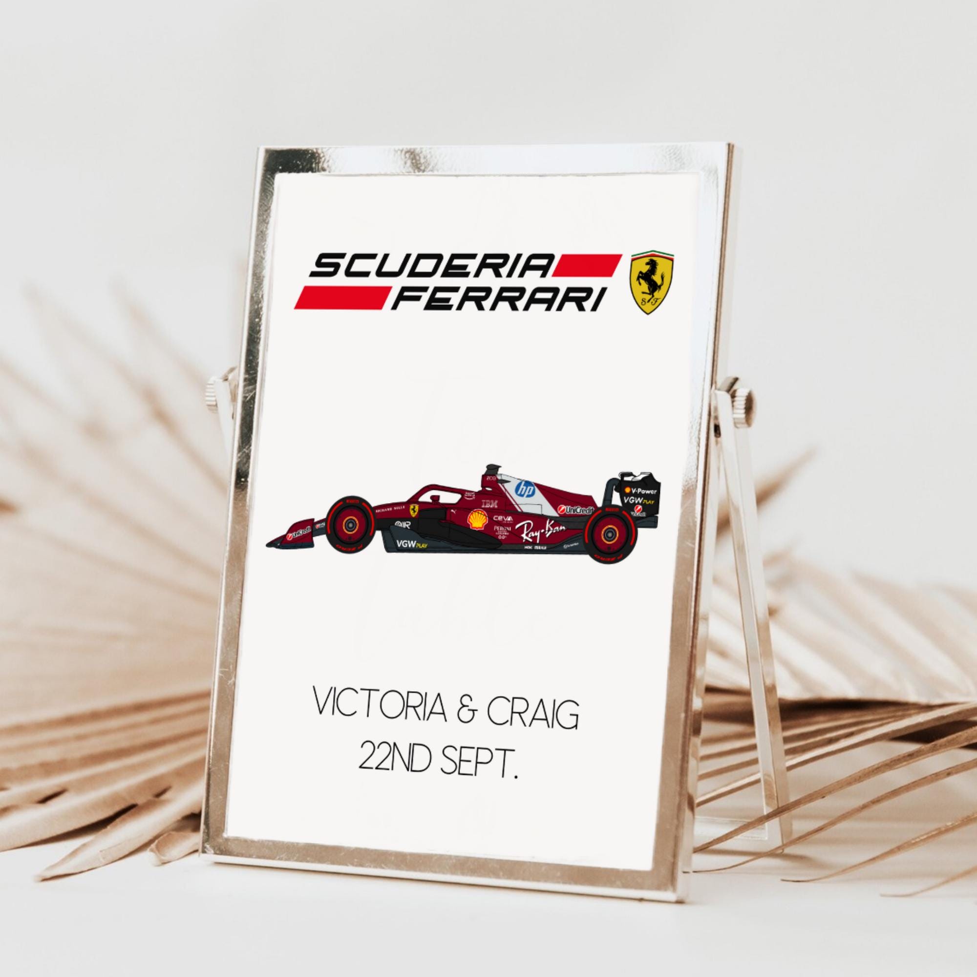 Custom F1 / Formula 1 / Racing Wedding Table Names / Table Numbers ...